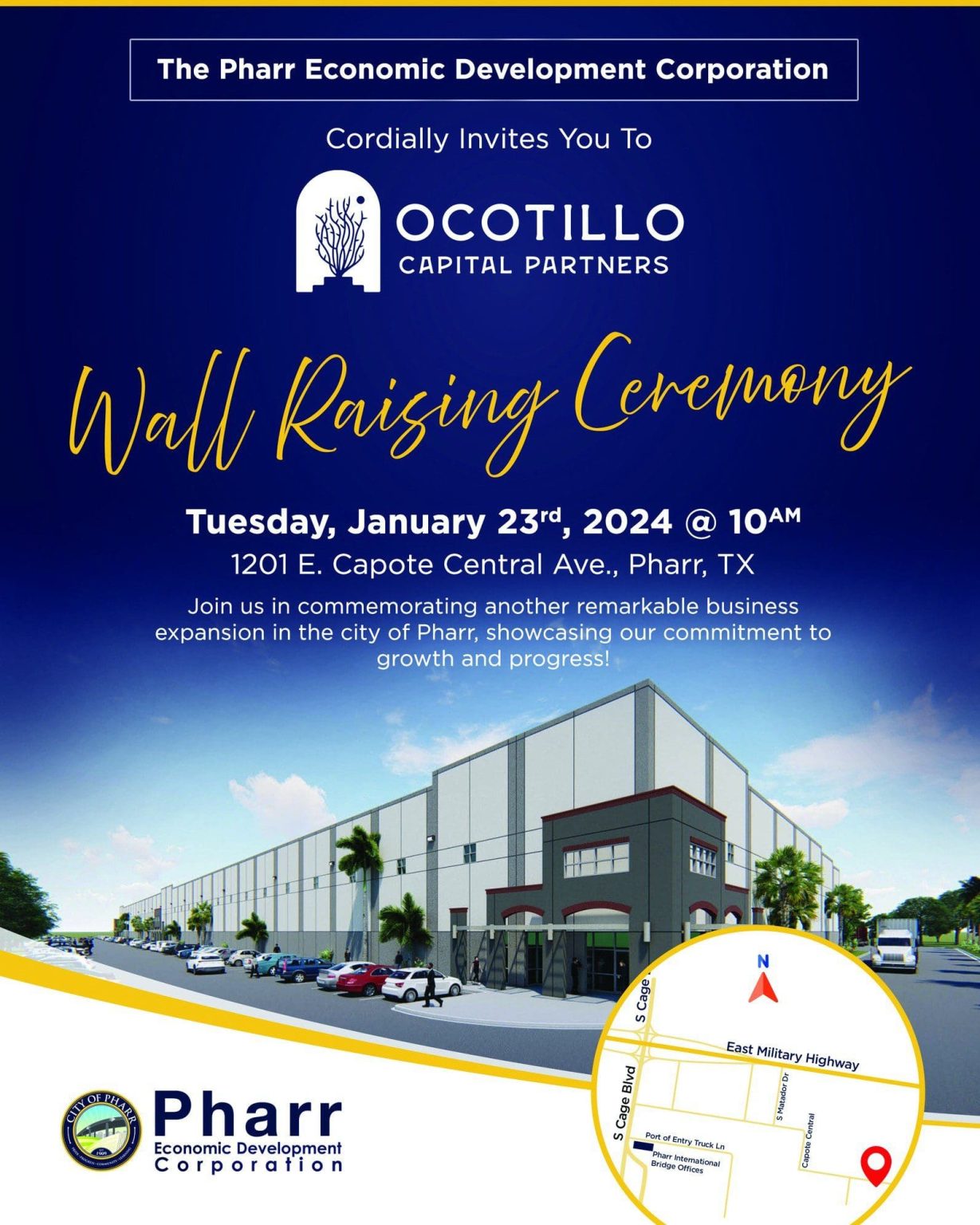 Pharr EDC to Host Wall Raising Ceremony for Ocotillo Capital Partners ...